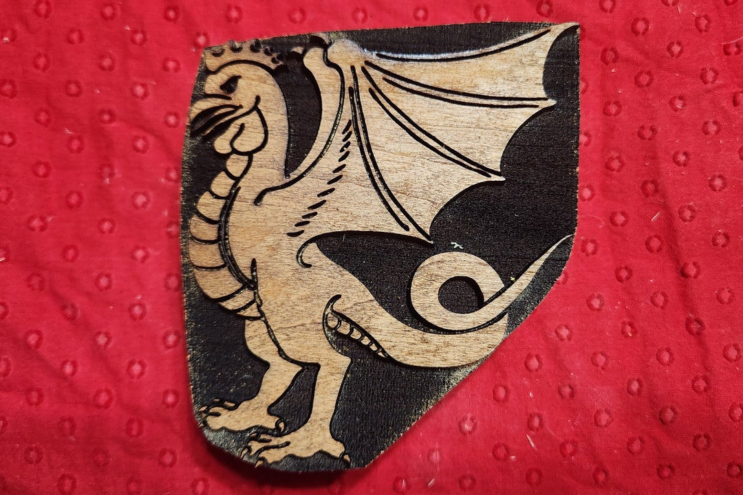 Cockatrice Heraldic Beast Woodcut for Wood Block Printing or Leather ...