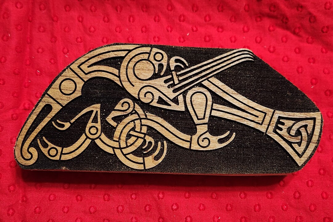 Pre-viking Germanic Raven Mother Design Woodcut for Wood Block Printing ...