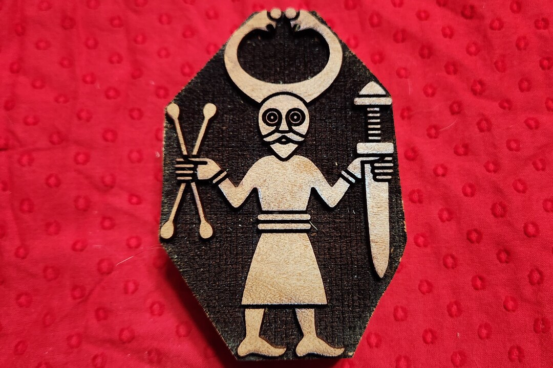 Chibi Odin Wearing Serpent Helm Woodcut for Wood Block Printing or ...