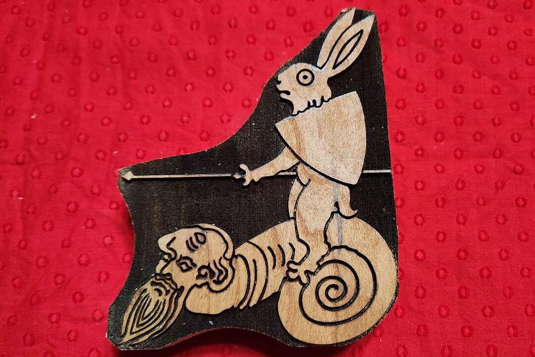 Snail Jouster Bunny Murder Rabbit French Drollery Woodcut for Block ...