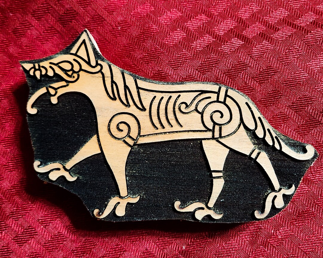 11th Century Scandanavian Ringerike Wolf Woodcut Stamp for Wood Block ...