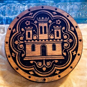 13th Century Castle From St Chapelle Woodcut for Wood Block Printing or ...
