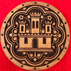13th Century Castle From St Chapelle Woodcut for Wood Block Printing or ...