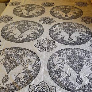 Heraldic Lotus Affrontey Woodcut for Wood Block Printing or Leather ...