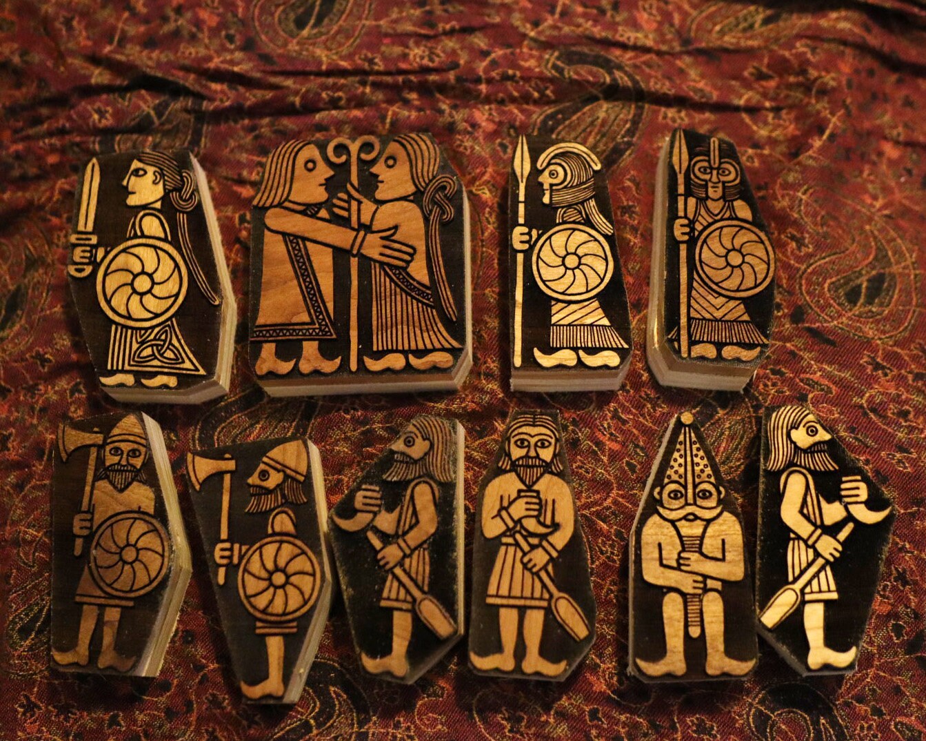 Little Viking Dudes Woodcut for Block Printing or Leather Embossing SCA ...