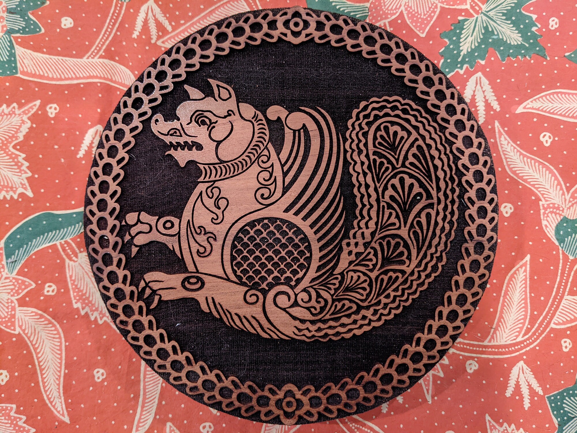 Sassanian Fabric Design #3 (simurgh) From Statue of Khosros II (7th ...