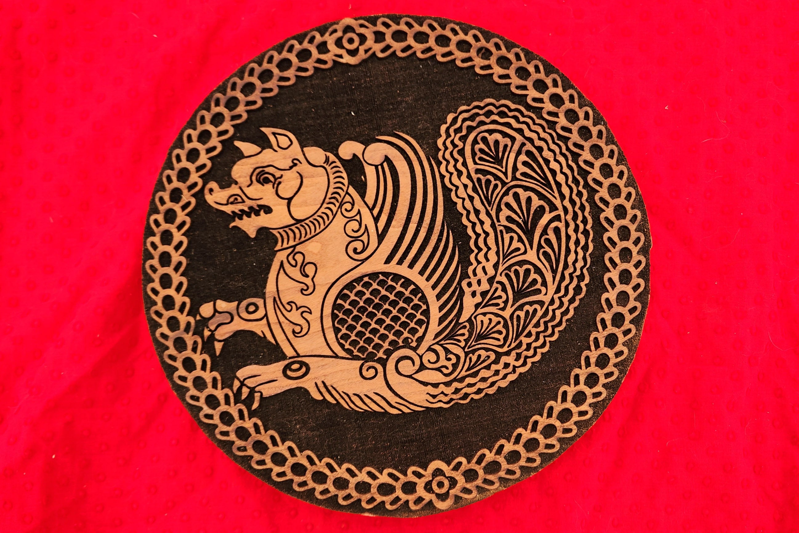Sassanian Fabric Design #3 (simurgh) From Statue of Khosros II (7th ...