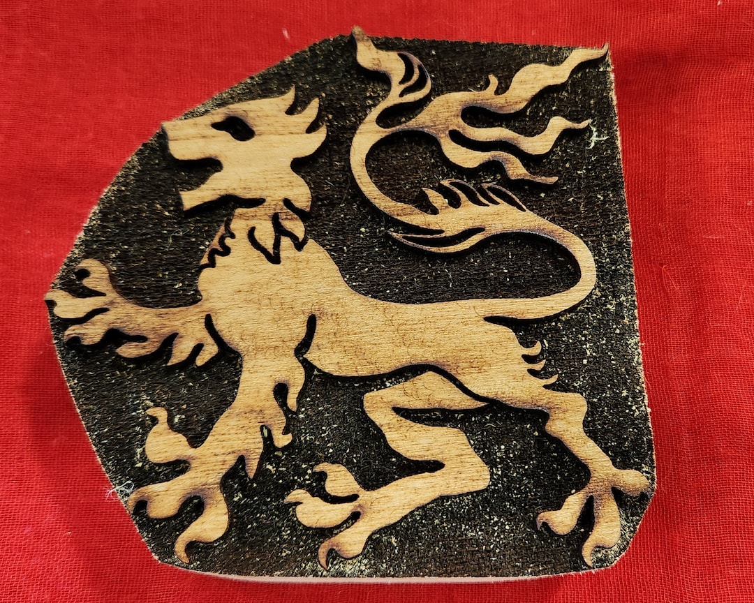 12th or 13th Century English Lion Woodcut Stamp for Wood Block Printing ...