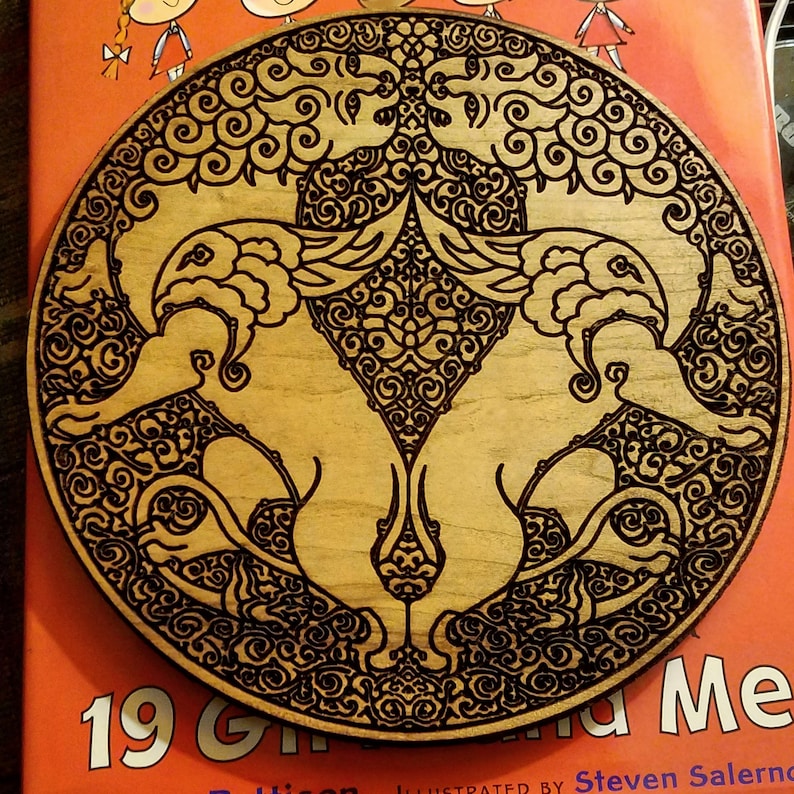 13th Century Mongol Lions Solid Woodcut for Wood Block - Etsy