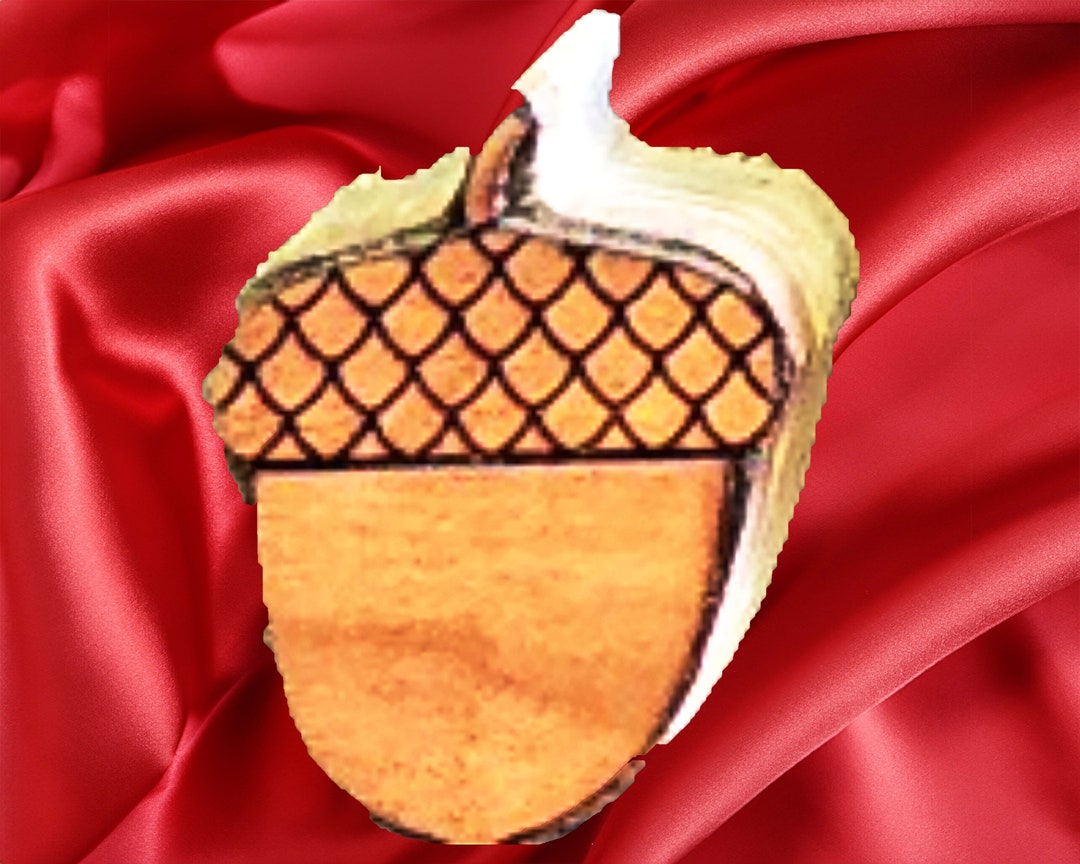 Heraldic Acorn Fatter Style Woodcut Stamp for Block Printing or Leather ...