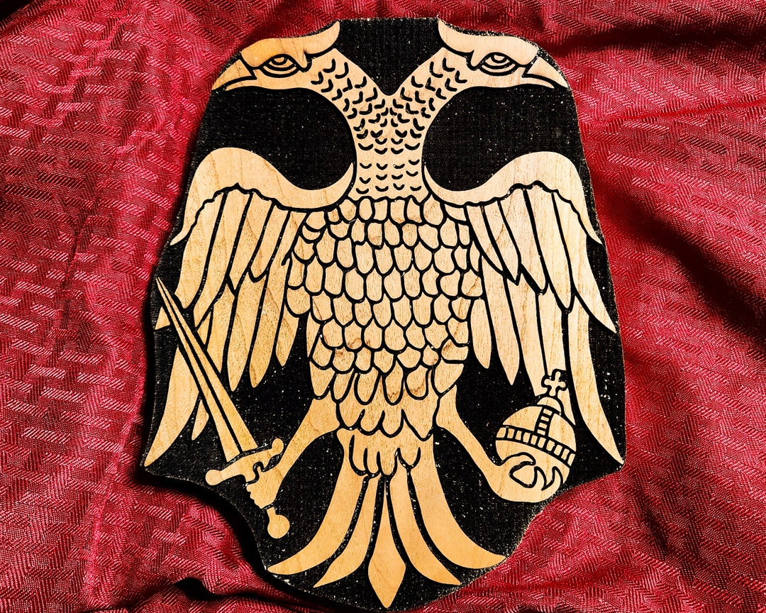 Double Headed German Eagle With Sword and Orb Woodcut Stamp for Wood ...