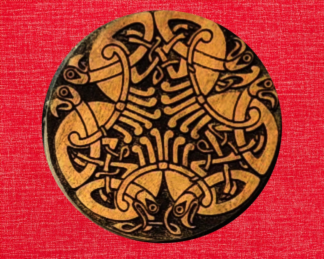 Book of Kells Bird Round Woodcut Stamp for Wood Block Printing or ...