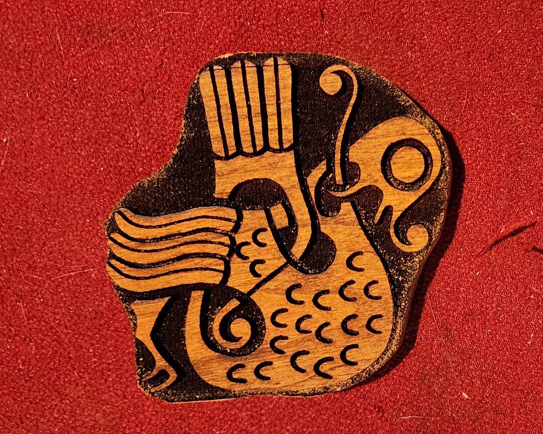 Viking Broa Style Duck Woodcut Stamp for Wood Block Printing or Leather ...