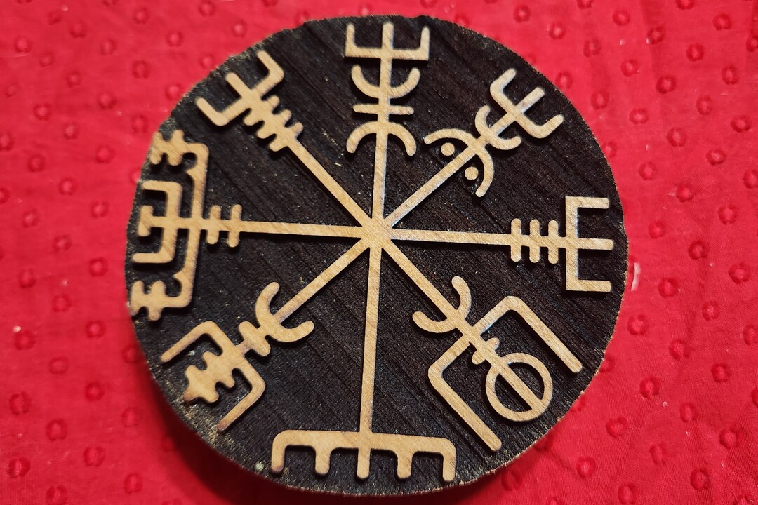 Vegvisir Viking Compass Woodcut Stamp for Wood Block Printing or ...