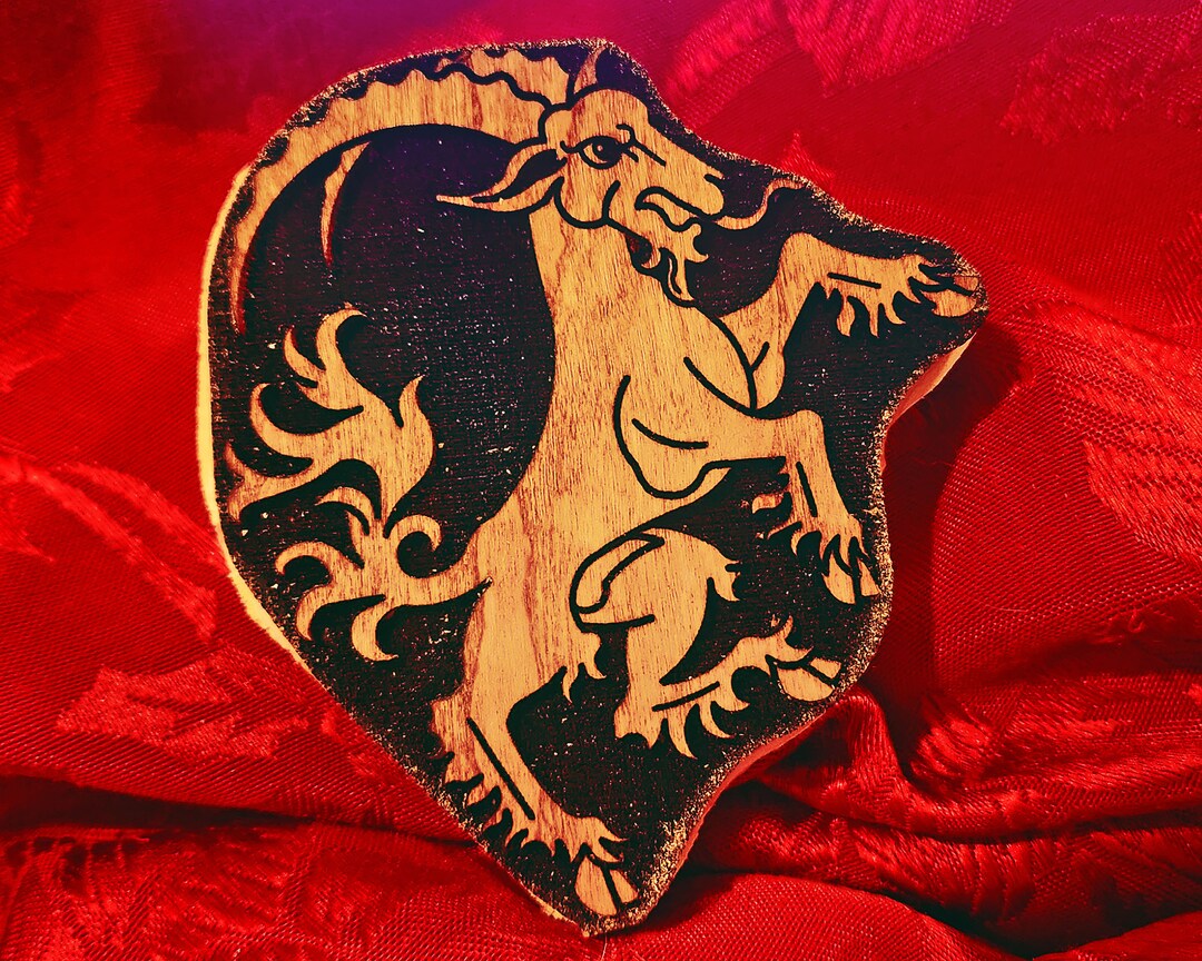 Heraldic Rampant Ram Heraldry Charge Woodcut Stamp for Wood Block ...
