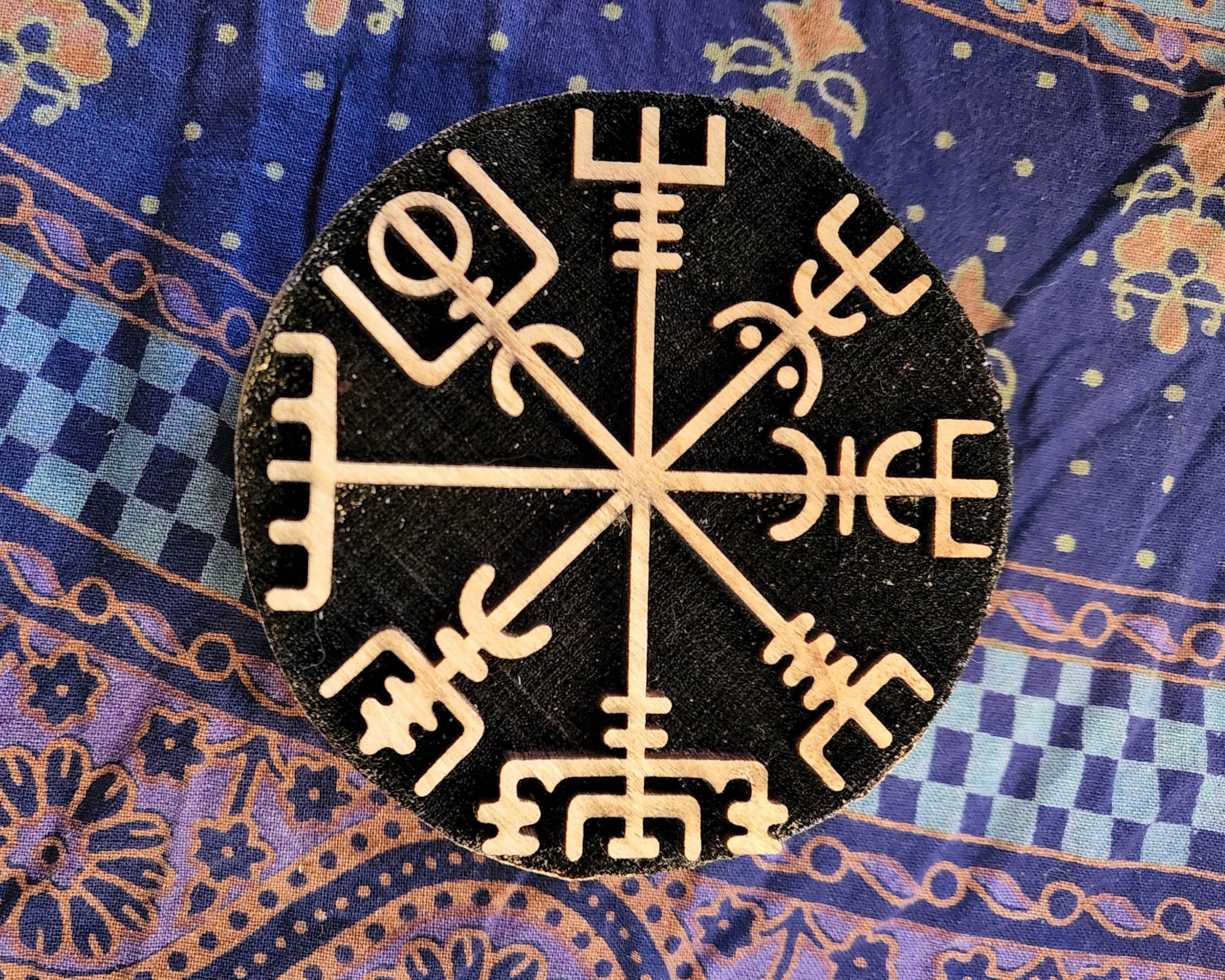 Vegvisir Viking Compass Woodcut Stamp for Wood Block Printing or ...