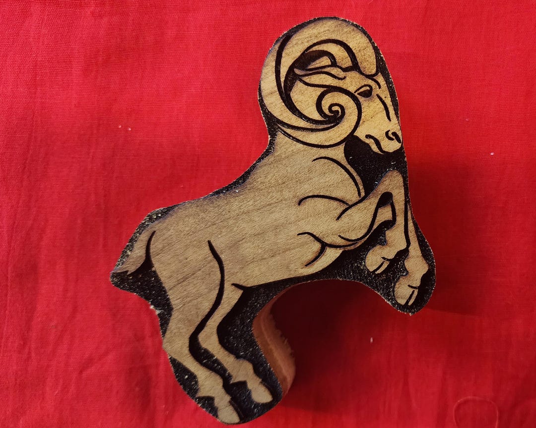 Heraldic Rampant Ram Woodcut Stamp for Wood Block Printing or Leather ...