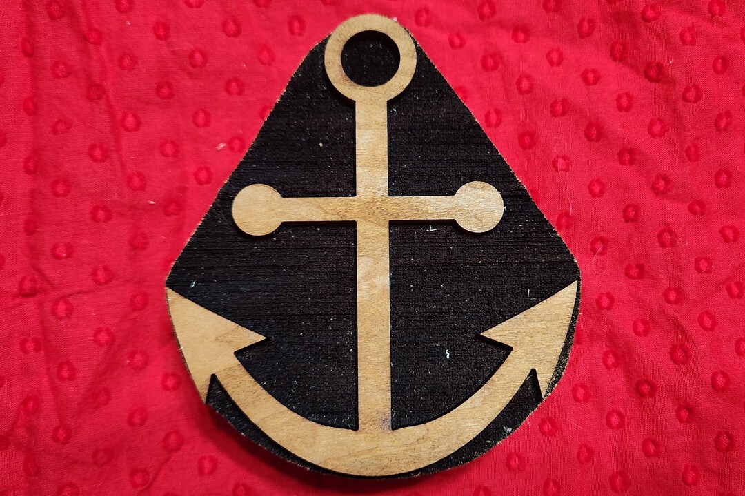 Anchor Heraldic Charge Woodcut Stamp Block for Wood Block Printing or ...