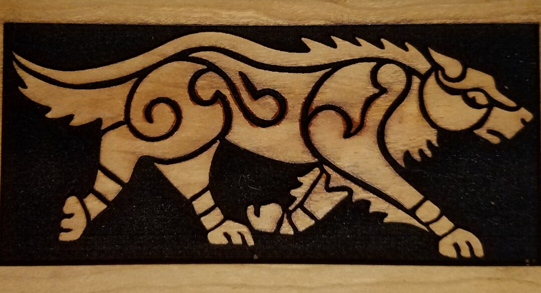 Running Celtic Wolf Design Woodcut for Wood Block Printing or - Etsy