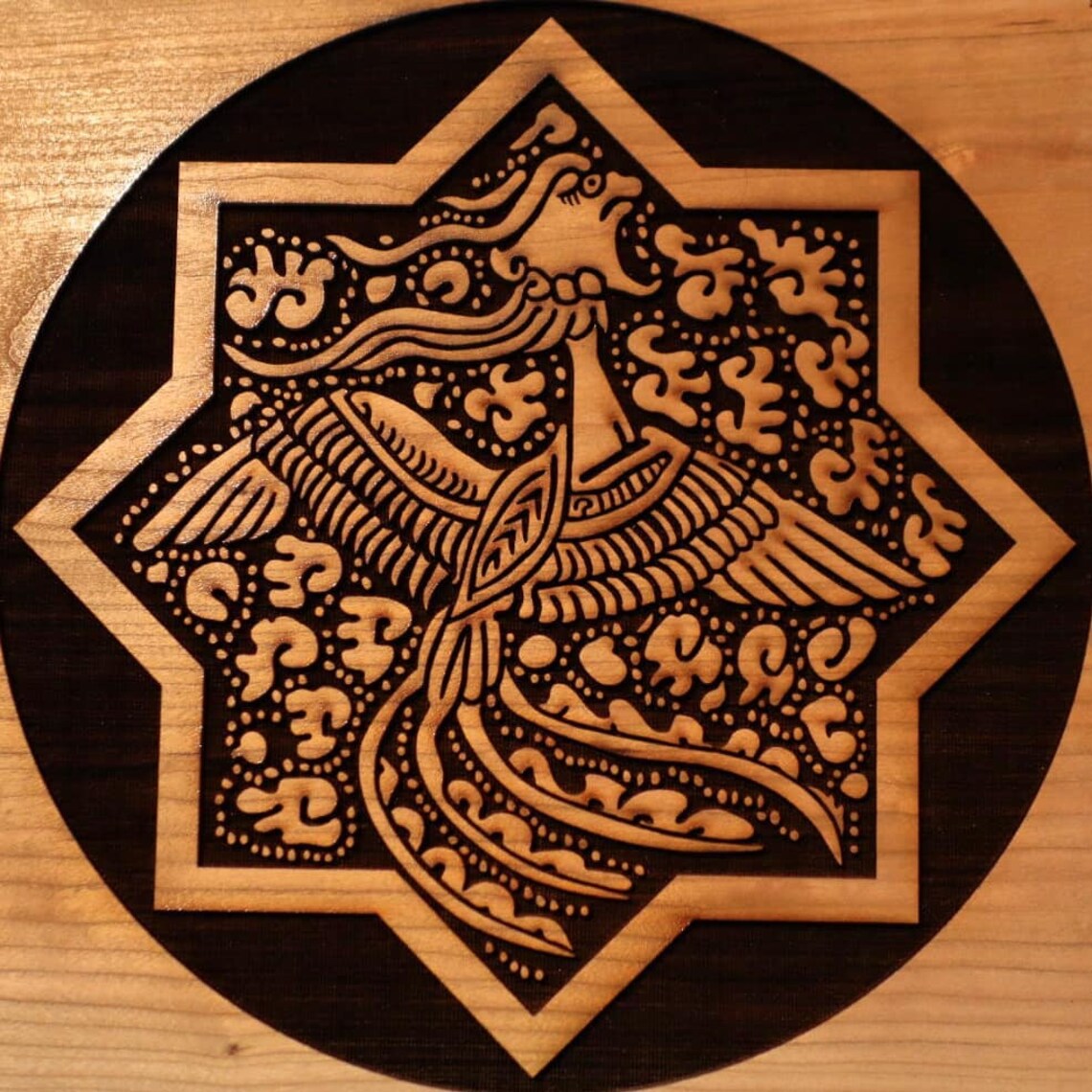 13th Century Il-khanid Phoenix Design (with Dots) Woodcut for Wood ...