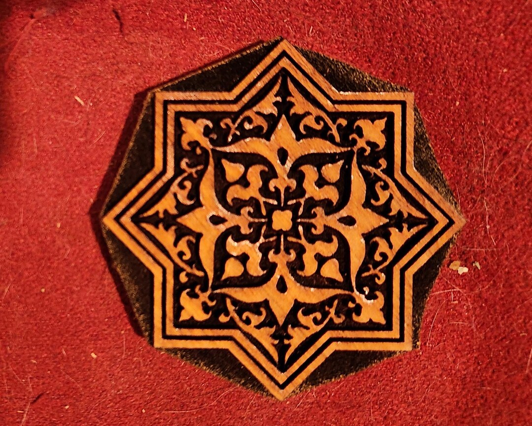 Persian Najef-abad Star (version #1, No Dots) Woodcut Stamp for Wood ...