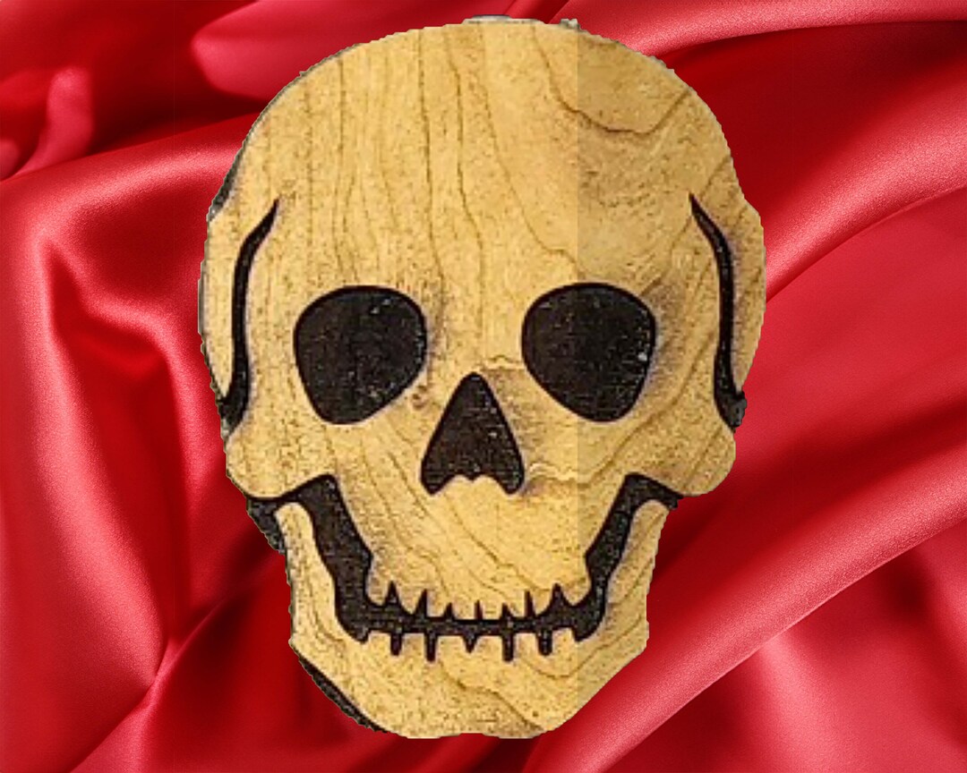 Heraldic Skull Woodcut Stamp for Wood Block Printing or Leather ...