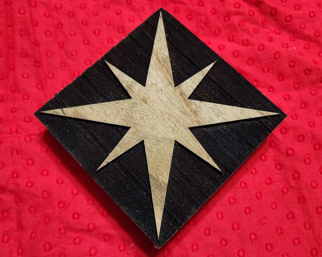 Compass Star Simple Version Woodcut Stamp for Wood Block Printing or ...