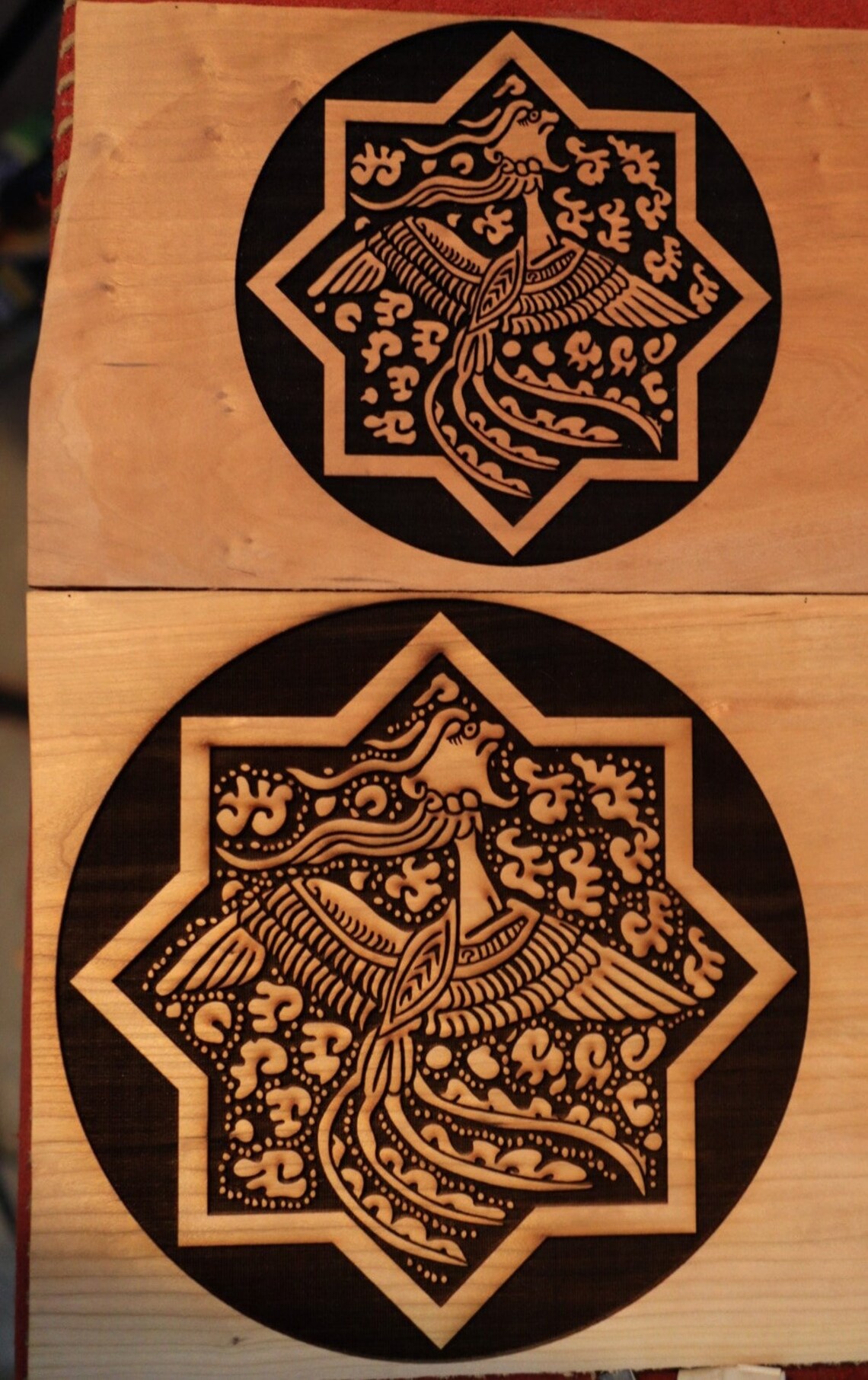 13th Century Il-khanid Phoenix Design (with Dots) Woodcut for Wood ...