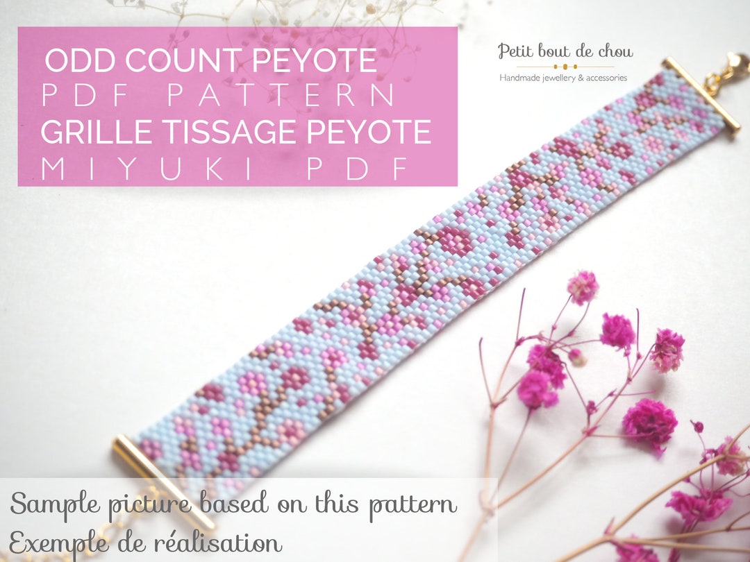 PDF Peyote Bracelet Pattern/beading Grid/odd Count Peyote Bracelet ...