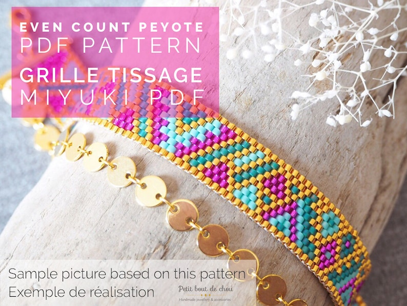 Grille de tissage bracelet/grille miyuki/diagramme miyuki/perles miyuki ...