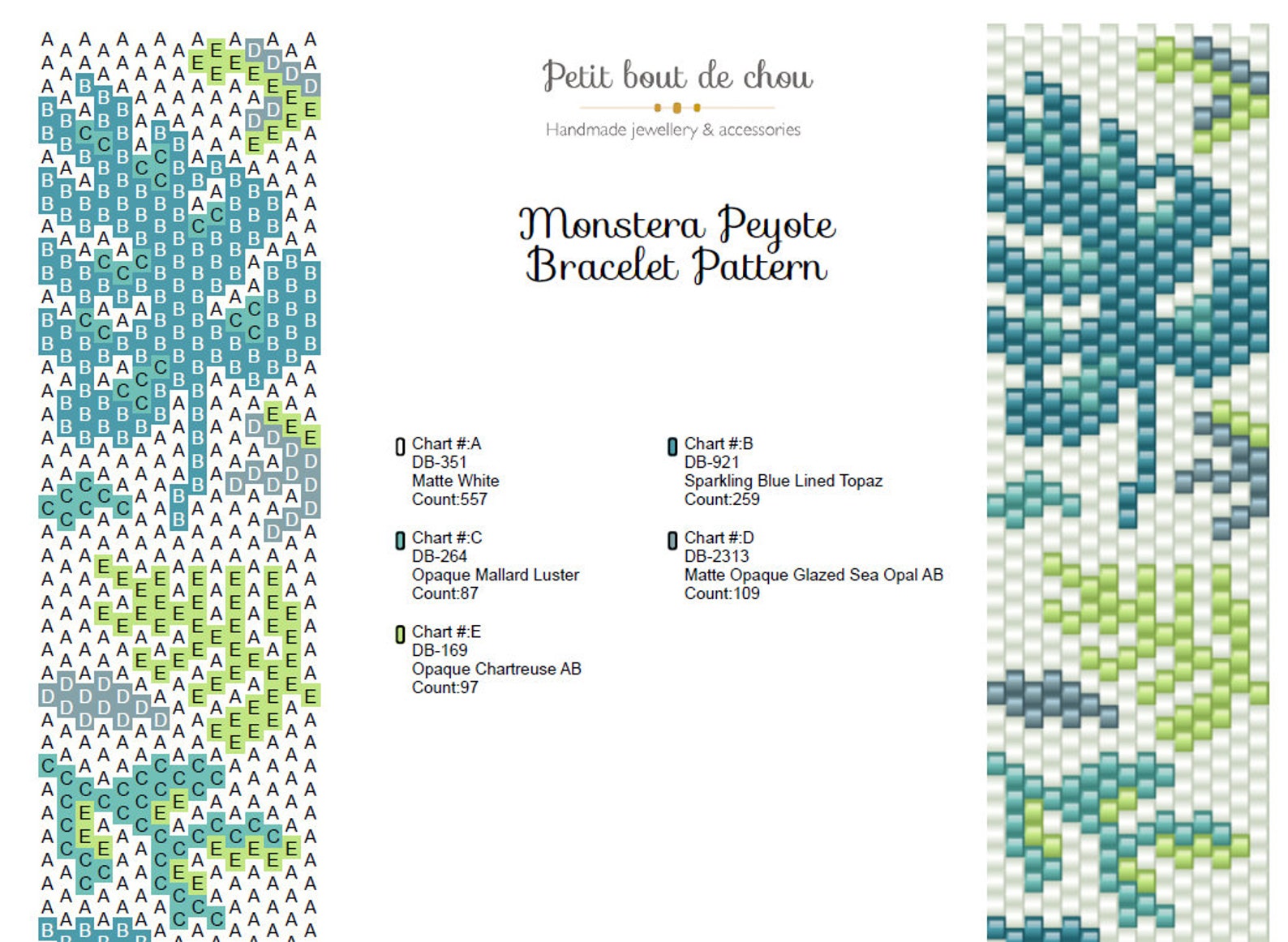 PDF E-book Top 5 Peyote Bracelet Patterns/beading Grids/odd - Etsy