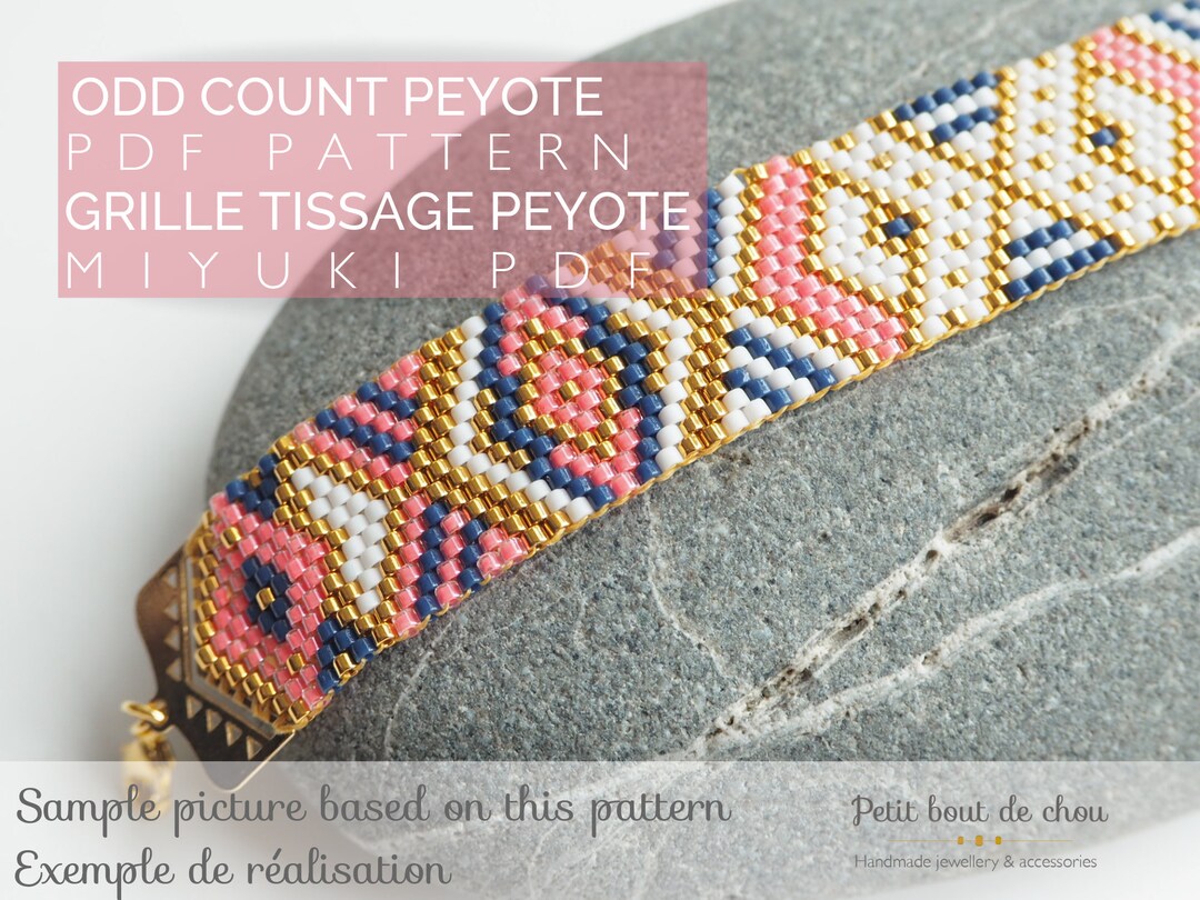PDF Peyote Bracelet Pattern/beading Grid/odd Count Peyote Bracelet ...