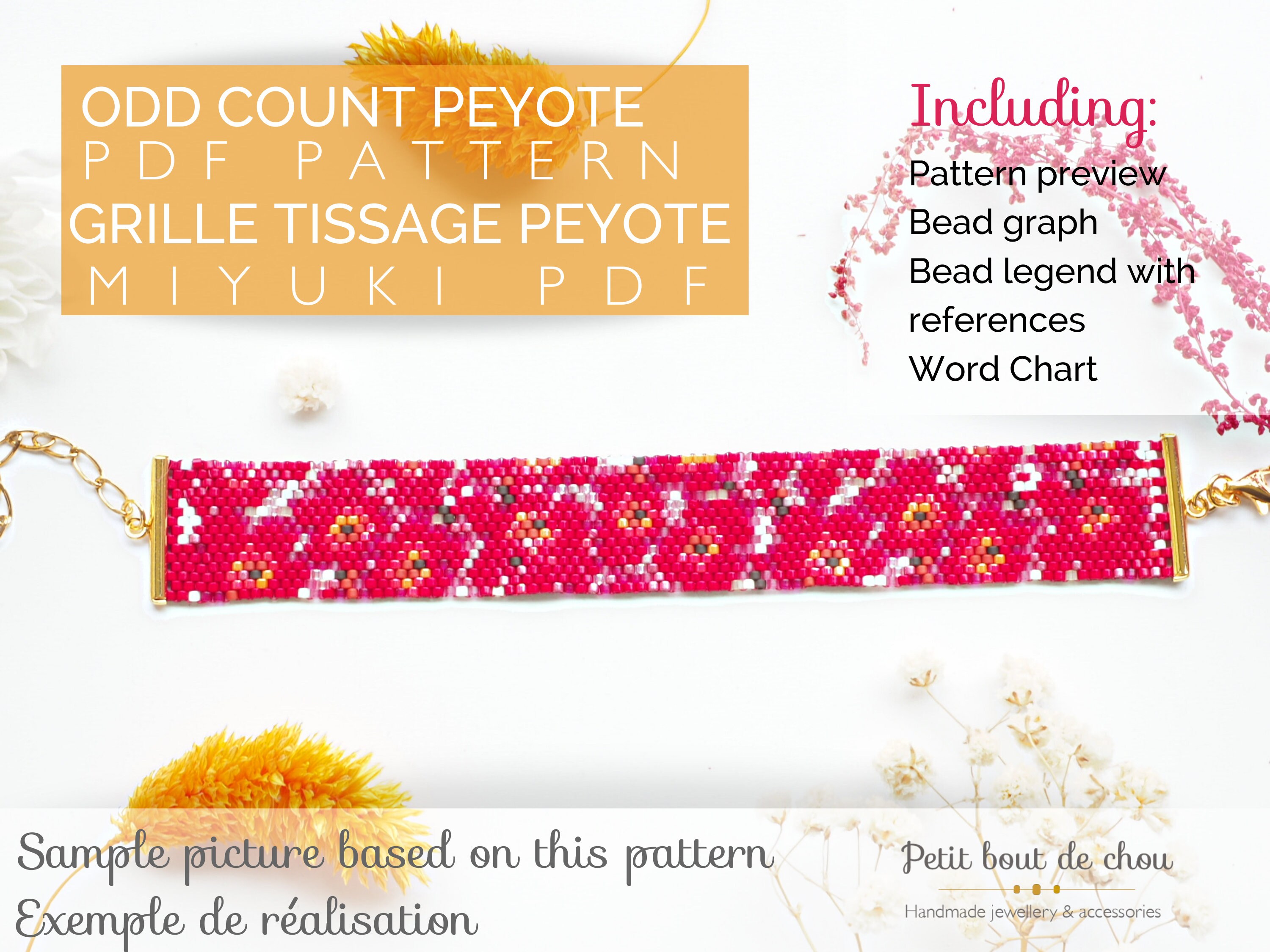 Peyote Miyuki Bracelet Pattern/peyote Pattern Bracelet/odd - Etsy