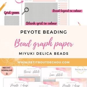 Peyote Bead Graph Paper/miyuki Graph Paper/blank Bead Pattern/beading ...