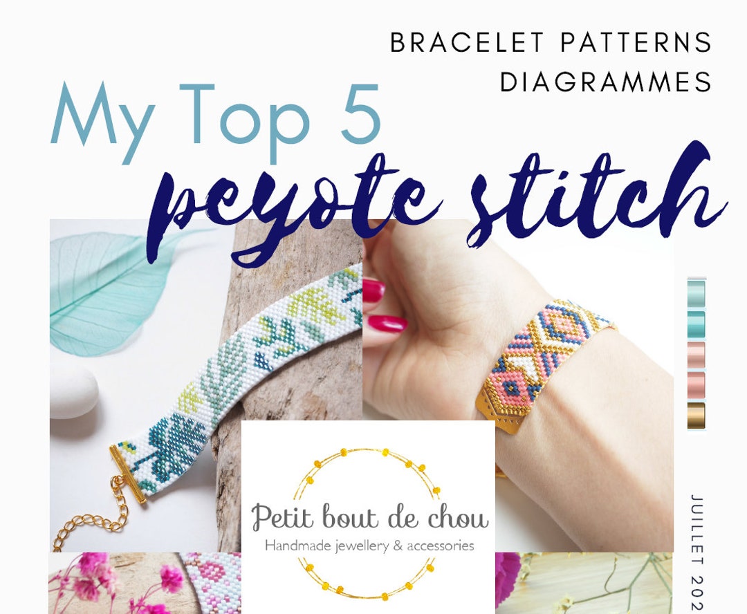 PDF E-book Top 5 Peyote Bracelet Patterns/beading Grids/odd Count ...