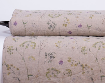 Printed Linen Fabric | Etsy