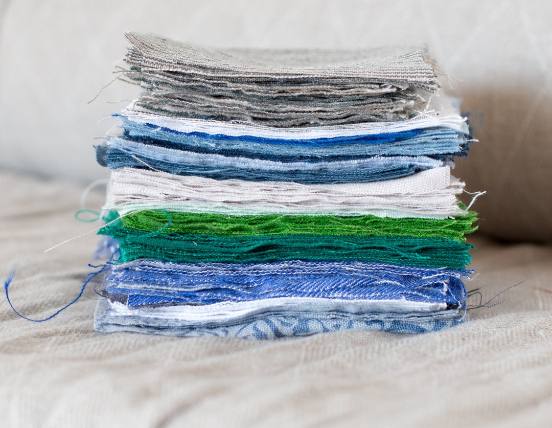 Blue Linen Fabric Swatches: Softened Stone Washed Samples - Etsy