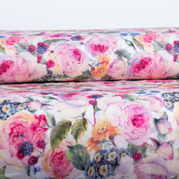 Printed Linen Fabric - Etsy