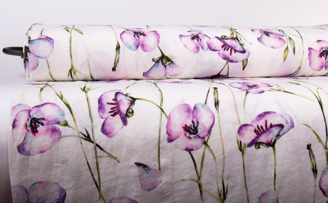 California Poppy Linen Fabric: 100% Pure French Linen, DIY Projects - Etsy