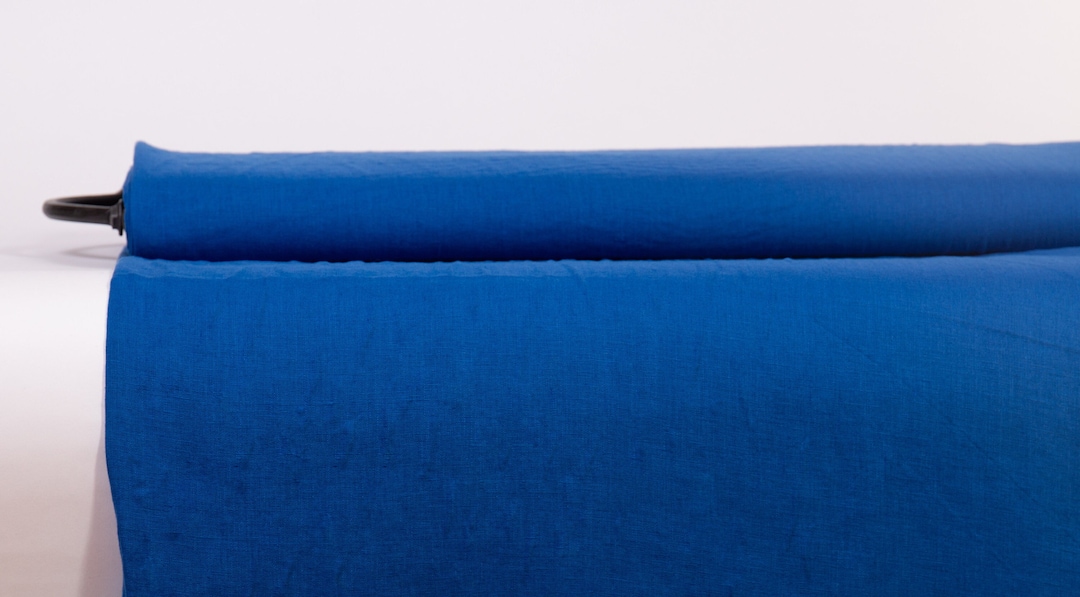 Bright Blue Linen Fabric: Medium Weight, Pre-washed, Plain Woven - Etsy