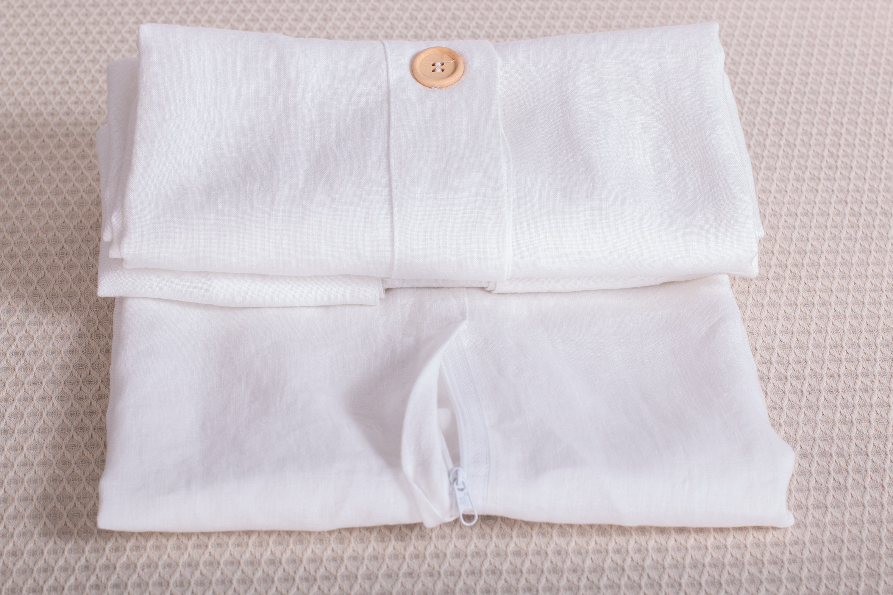 LinenBuy Linen Garment Bag with Wooden Buttons or Zipper For Clothing ...