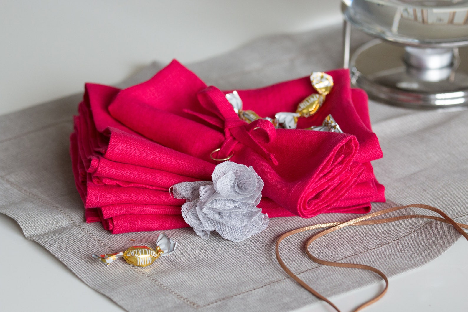 LINEN NAPKINS SET 6 Raspberry Red Washed 100% Linen Napkins - Etsy