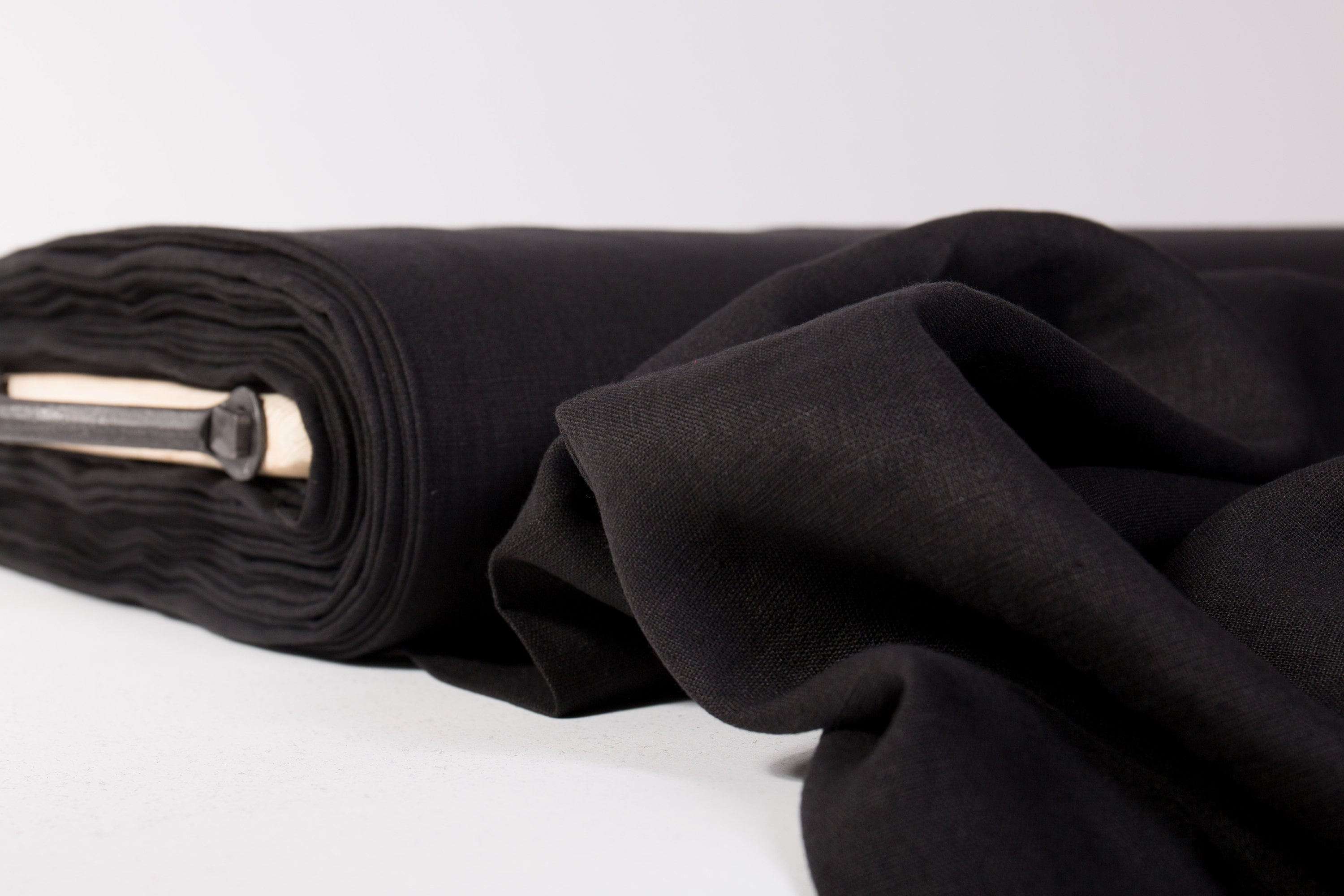 Black Linen fabric 200gsm Pure 100% linen fabric washed and softened ... Black Linen fabric 200gsm Pure 100% linen fabric washed and softened ...