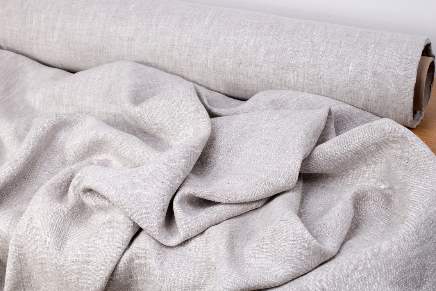 Pure 100% Linen Chambray Not-dyed/White Medium weight, Dense, Durable ...