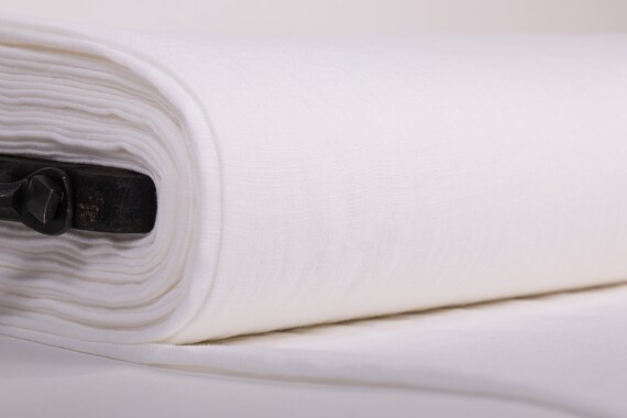 Linen Fabric 280gsm Heavyweight Stark White Washed 100% Pure | Etsy
