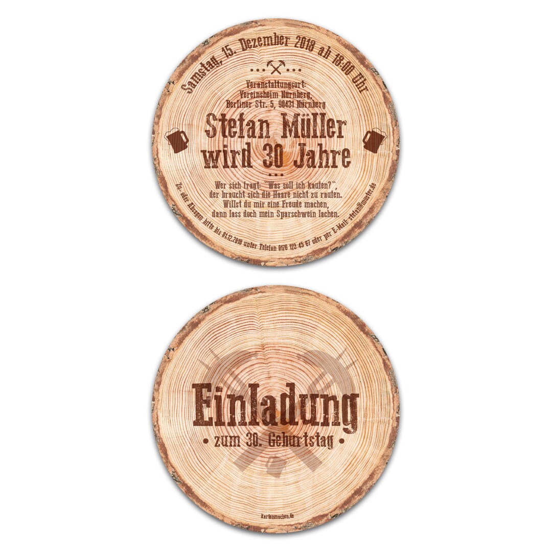 Personalized Birthday Invitations Round Invitation Cards Etsy Personalized Birthday Invitations Round Invitation Cards Etsy
