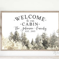 Welcome to the Cabin Wall Art, Rustic Lodge & Cabin Decor, Vintage ...