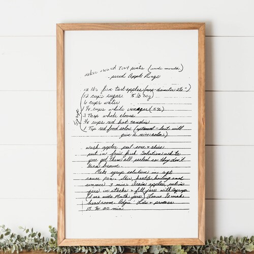 Larger Recipe Sign Custom Recipe Sign Handwritten Recipe - Etsy