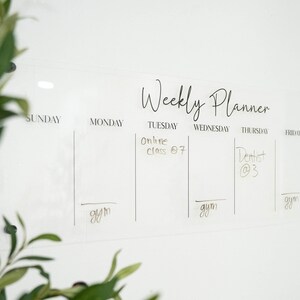 Acrylic Weekly Wall Planner Calendar, Week Planner Office Study Wall ...