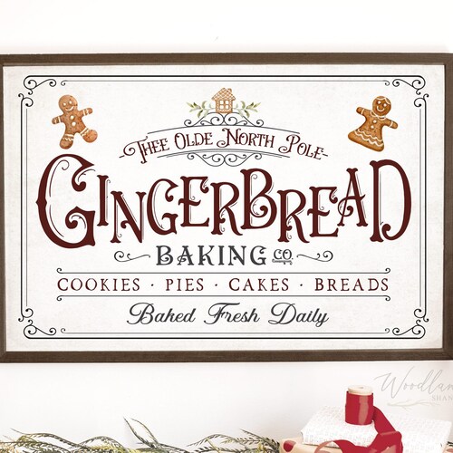Gingerbread Baking Company Sign Gingerbread Bakery Sign - Etsy